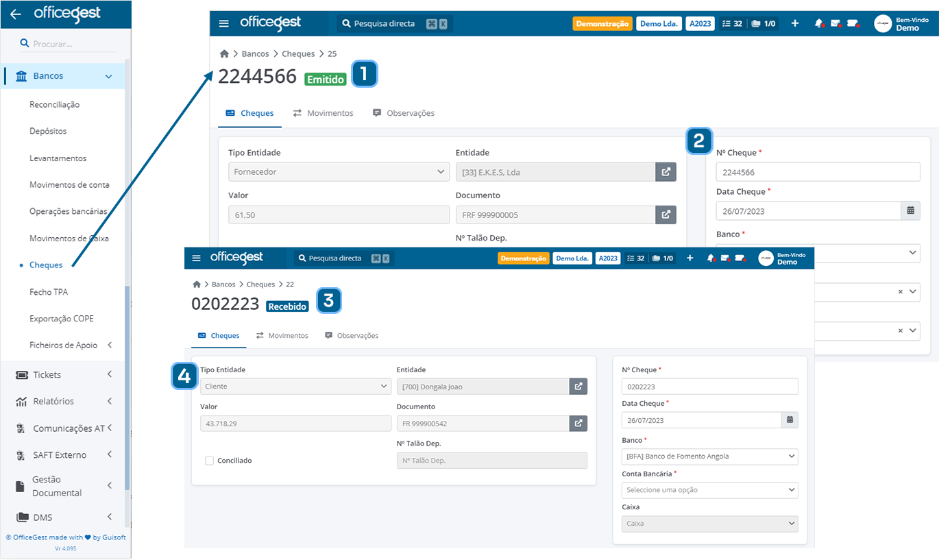 Bancos / Cheques – Help OfficeGest