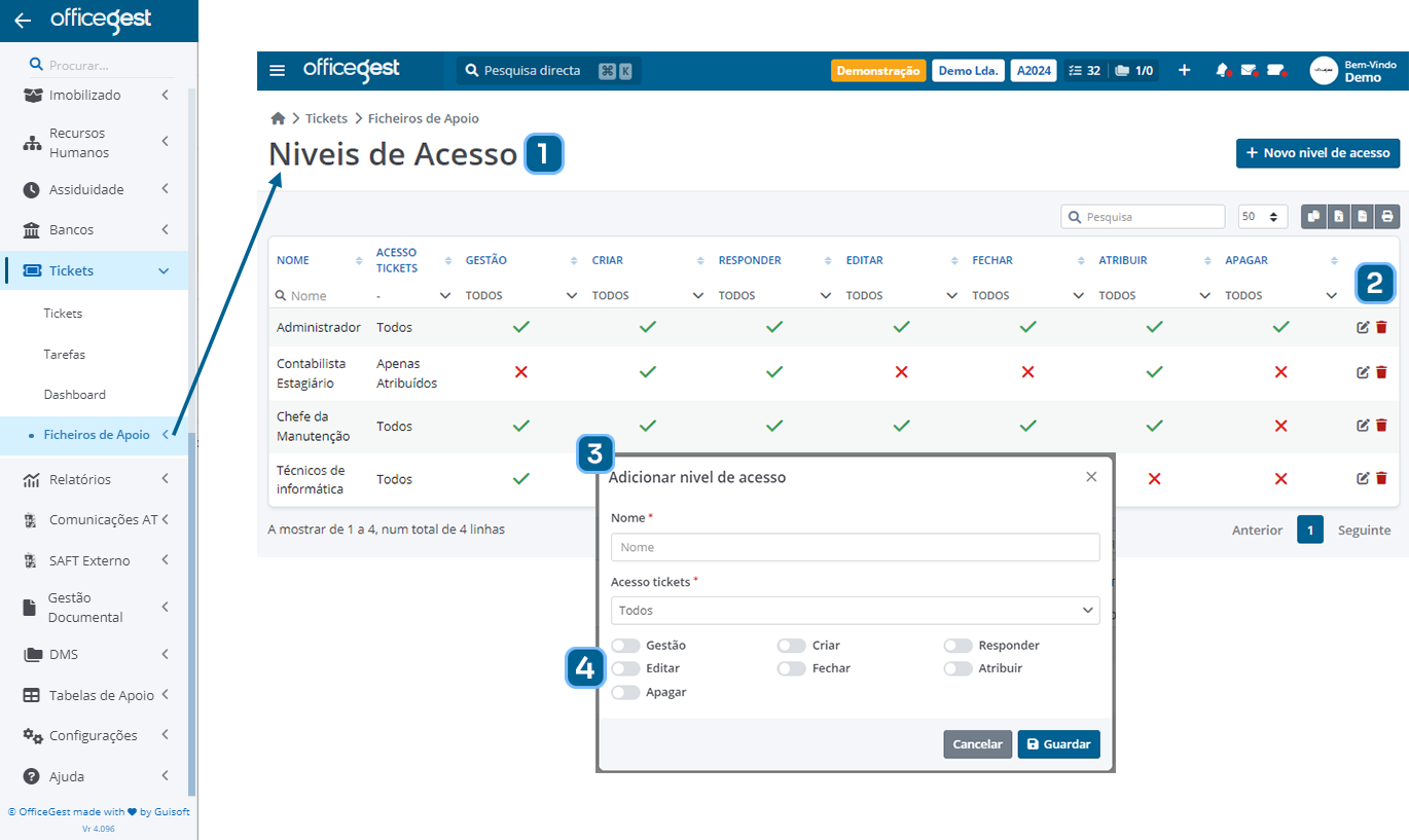 Ficheiros de Apoio / Níveis de Acesso – Help OfficeGest