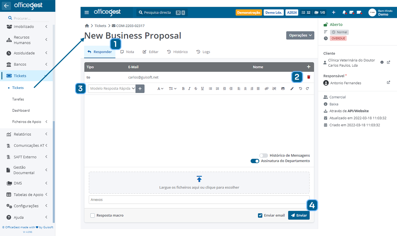 Gestão do Ticket – Responder – Help OfficeGest
