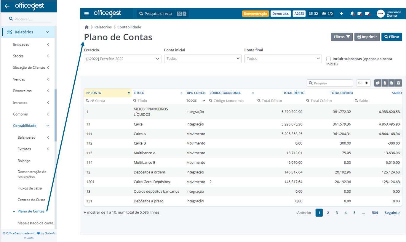 Relatório [Contabilidade] Plano de Contas – Help OfficeGest